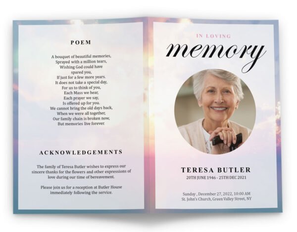 Printable Catholic Funeral Mass Program Template