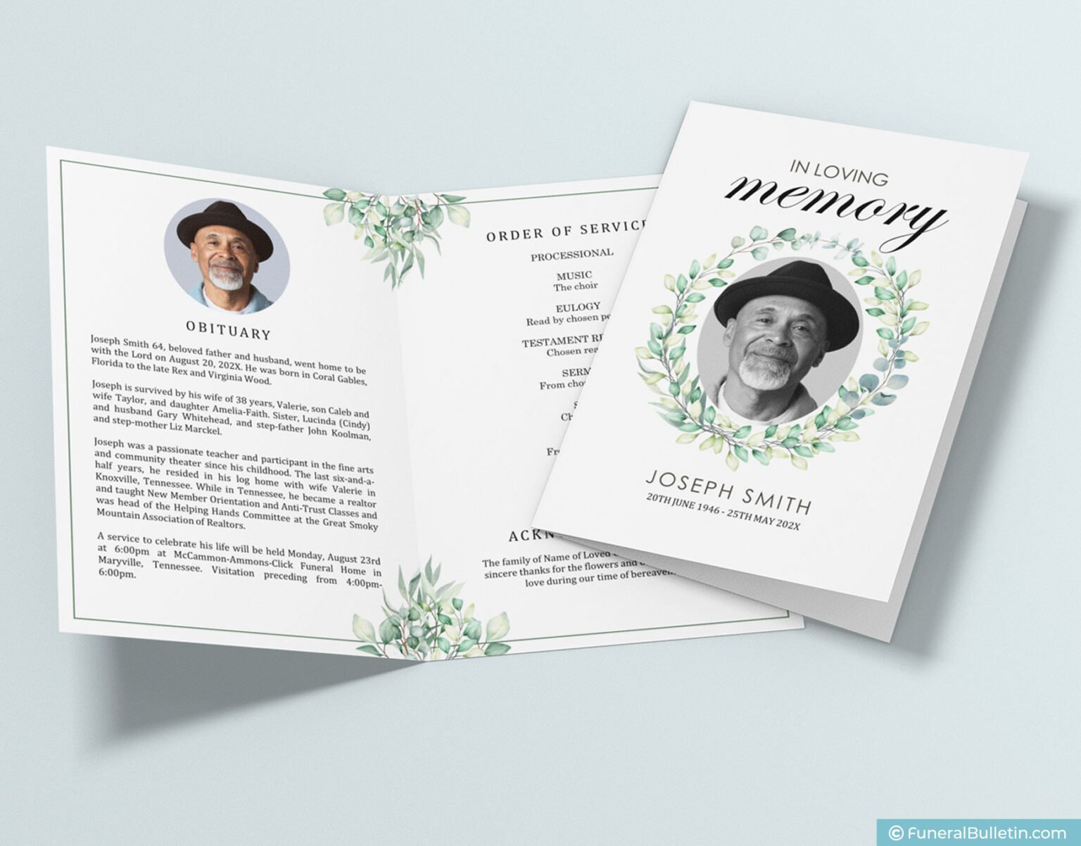 Funeral Program Design Done For You Template - Download, Edit, & Print!