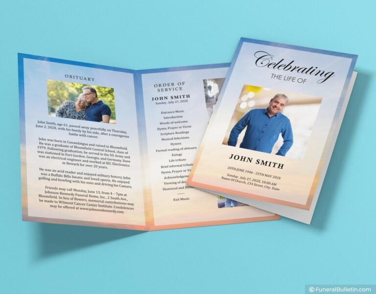 Celebration Of Life Program Template With Roses Design - Download Now!
