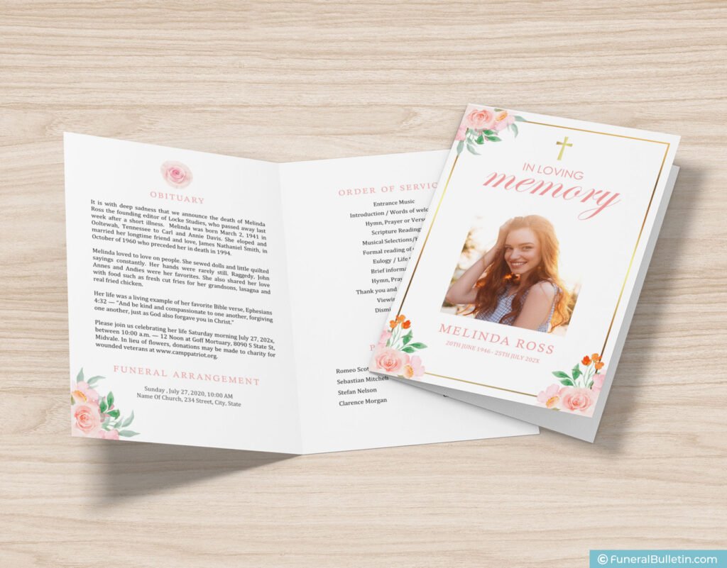 New Funeral Brochure Template For A Custom Funeral Program