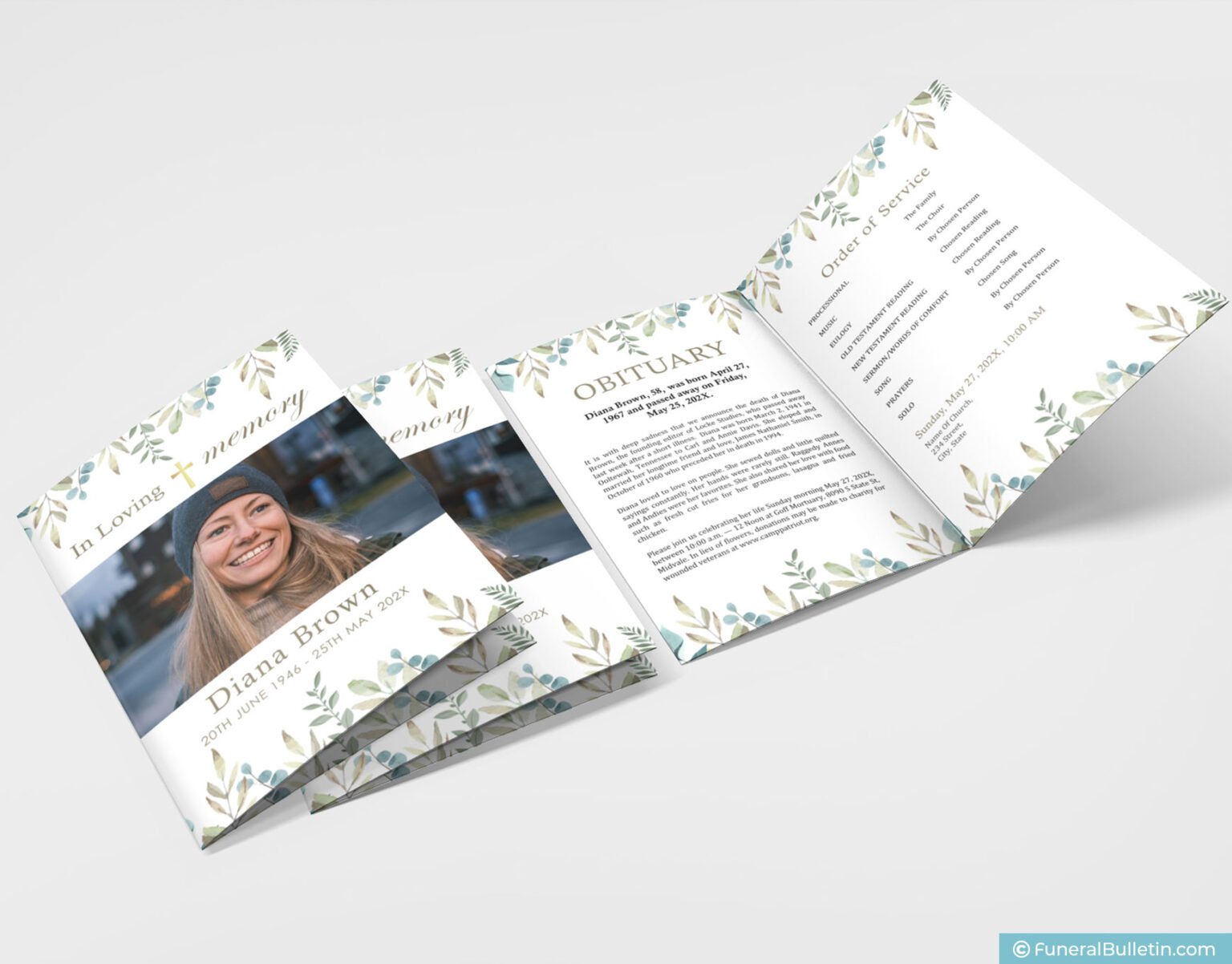 Printable Catholic Funeral Mass Program Template