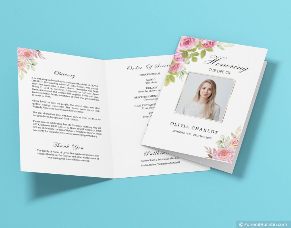 Printable Catholic Funeral Mass Program Template