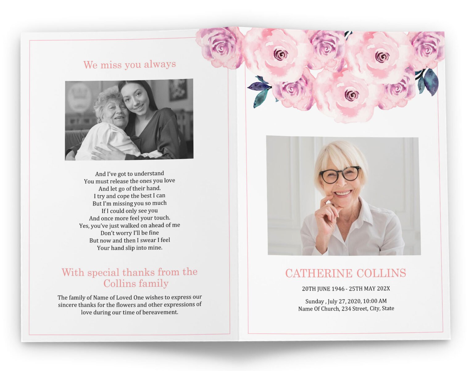 New Funeral Brochure Template For A Custom Funeral Program