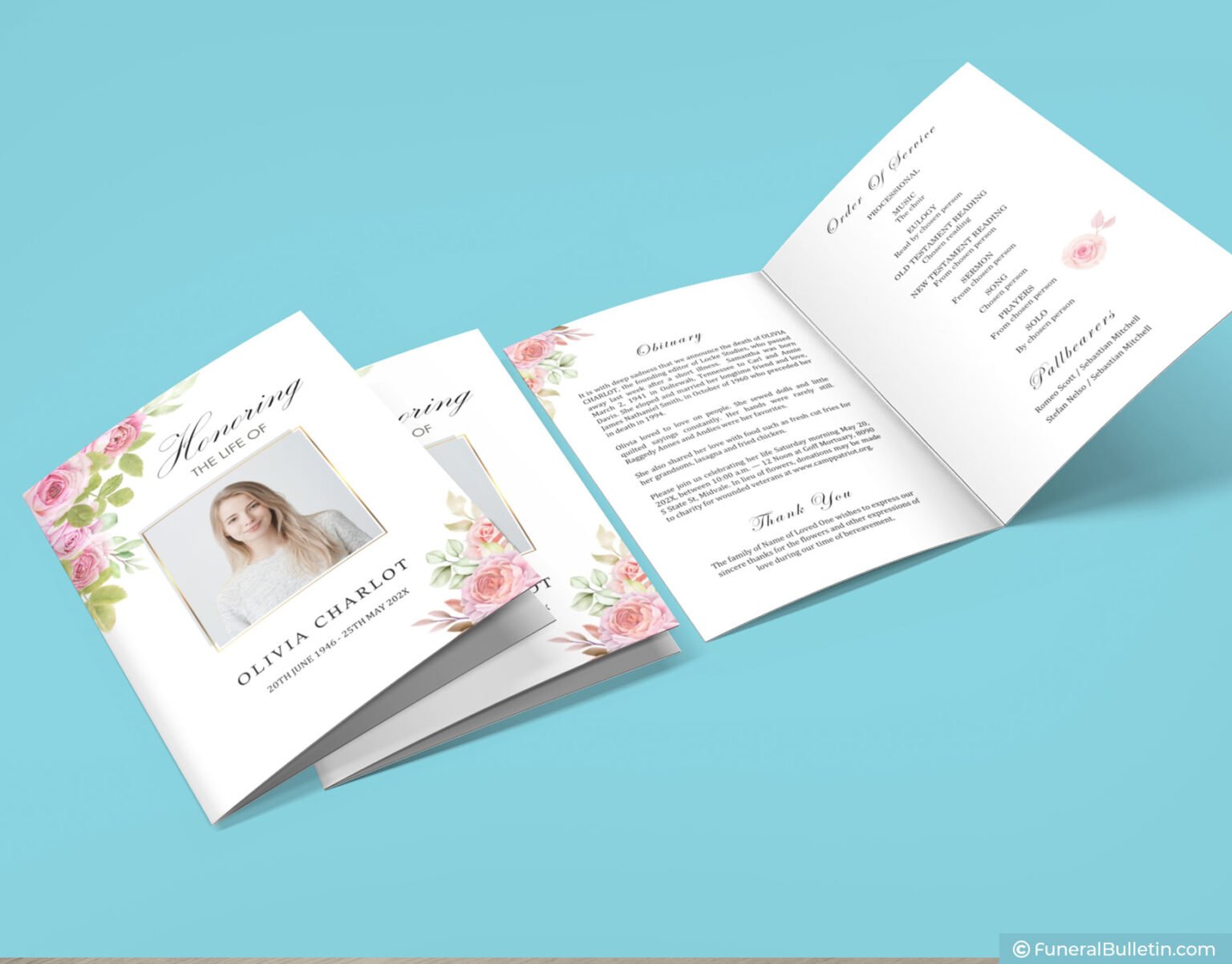 Sample Funeral Program Template To Pay Tribute To A Female.