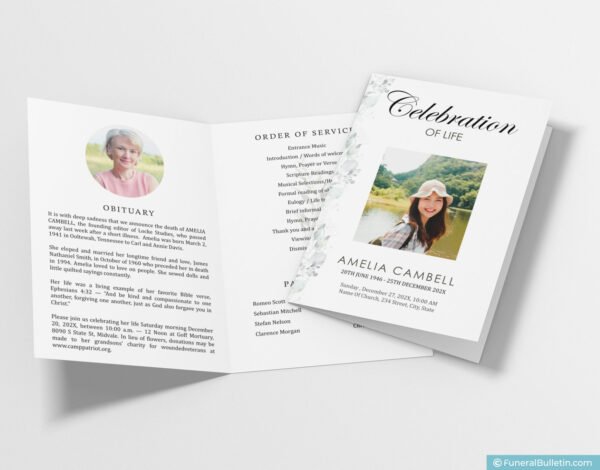 Printable Catholic Funeral Mass Program Template