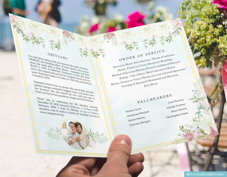 Celebration Of Life Service Program Template - Download Now!