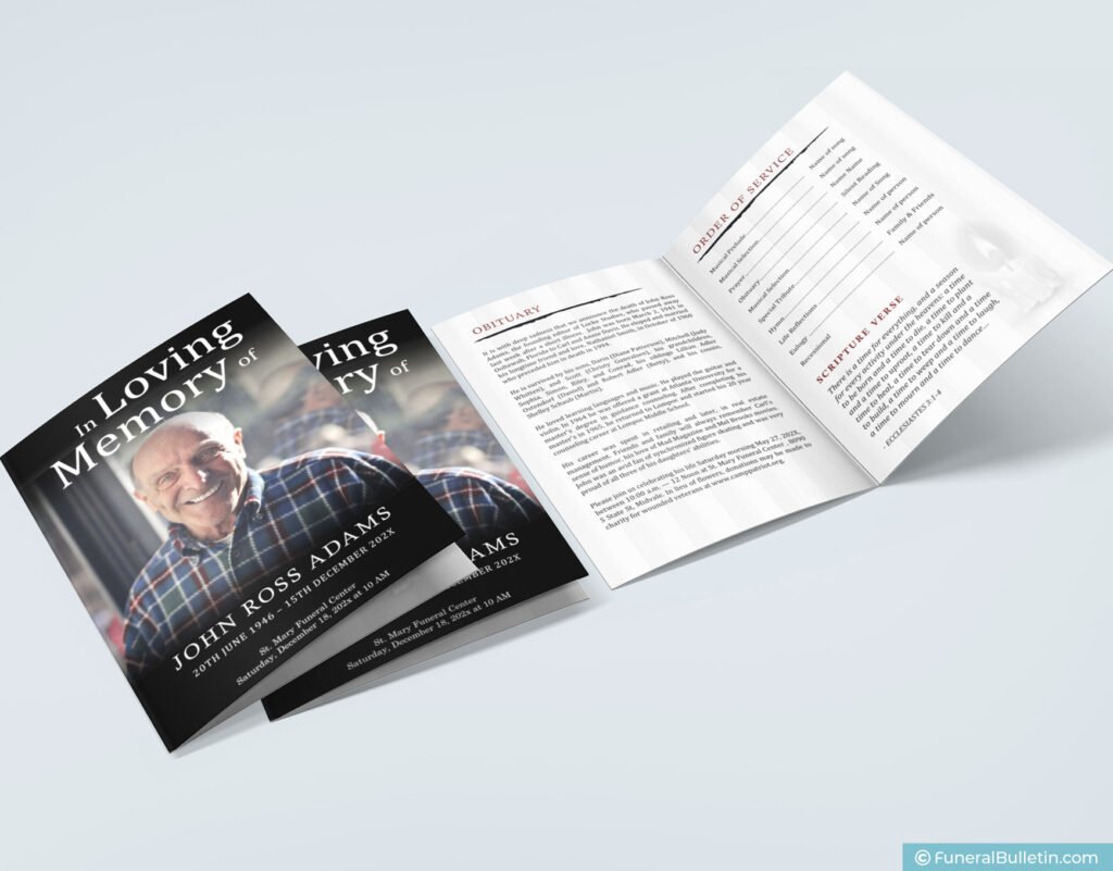 Printable Funeral Flyer Template - DIY Order Of Service