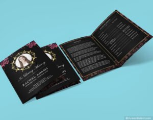 Black Color Funeral Program Template | Funeral Pamphlet