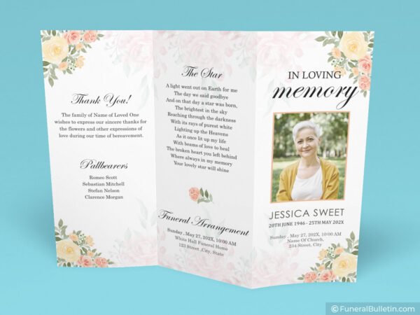 Tri Fold Funeral Program Template For Word & PowerPoint