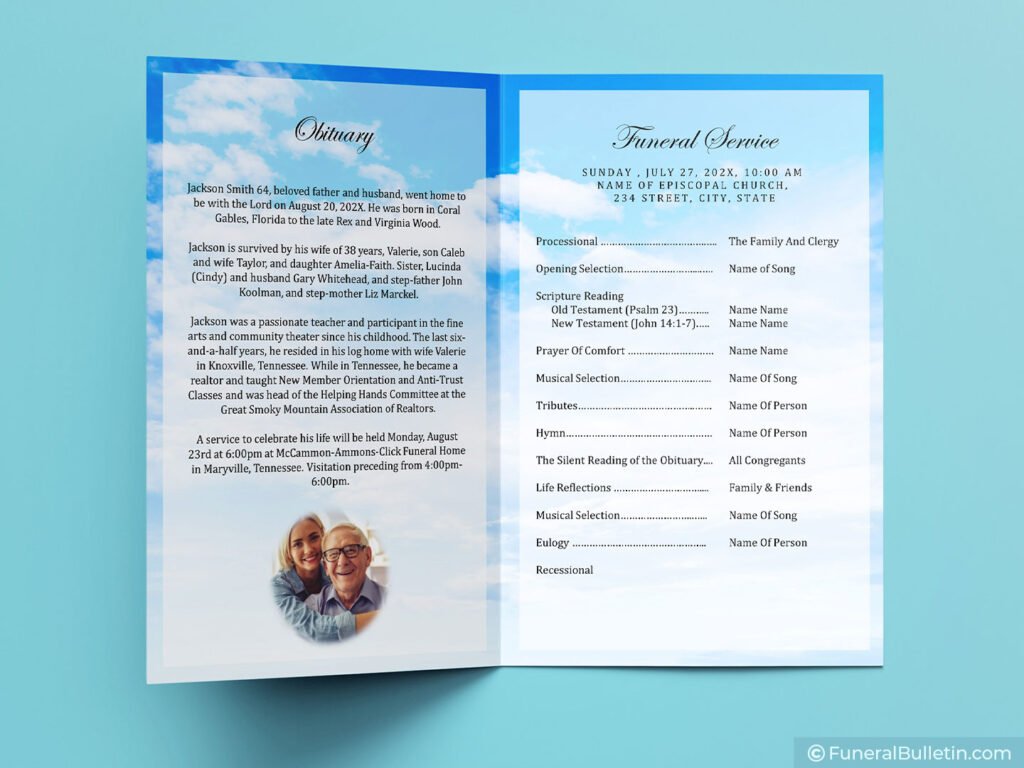 Funeral Brochures | Sky & Dove Funeral Program Brochure