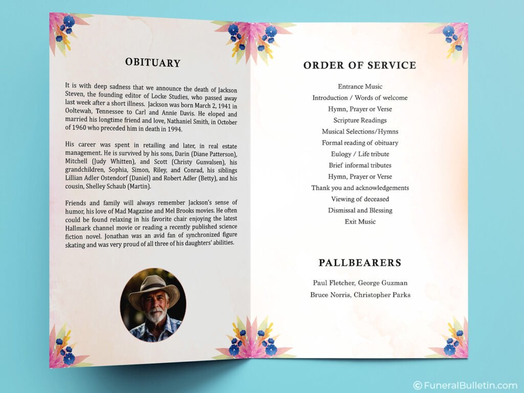 DIY Funeral Program Template – Customizable Memorial Booklet