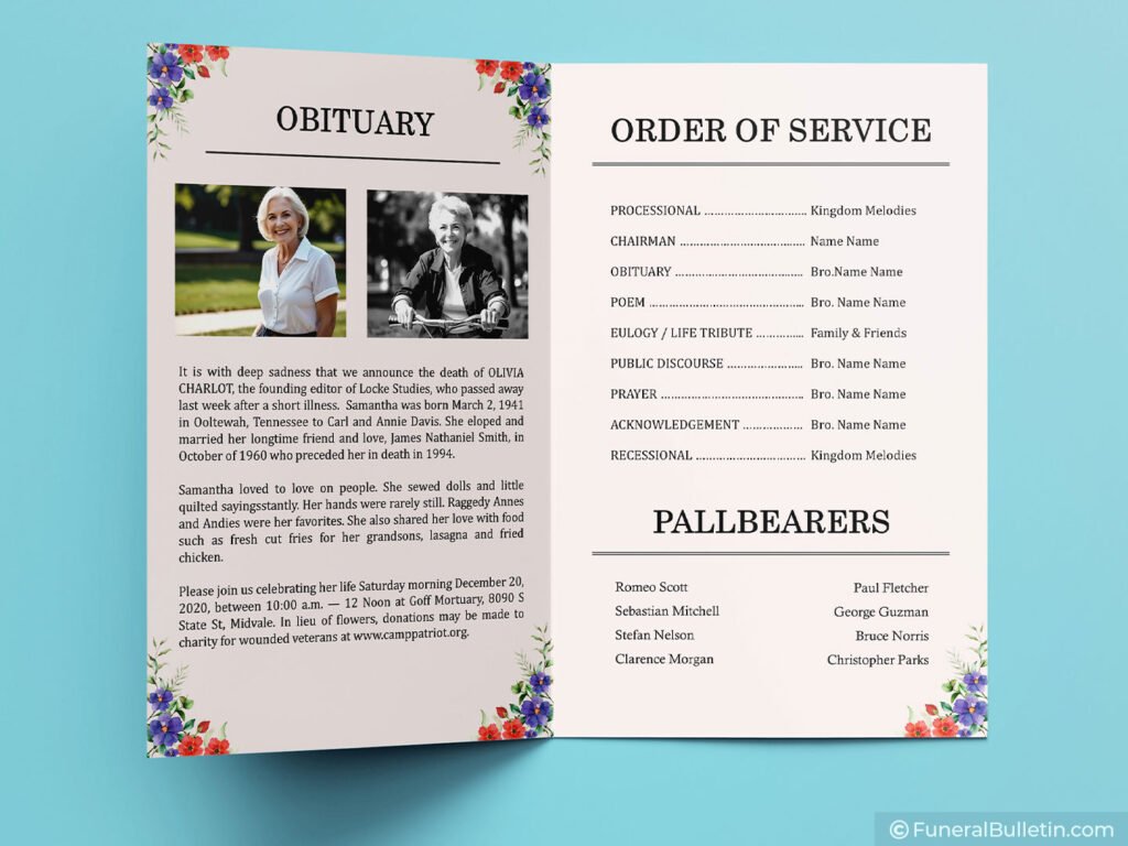 Elegant Funeral Order Of Services Templates – Download Now