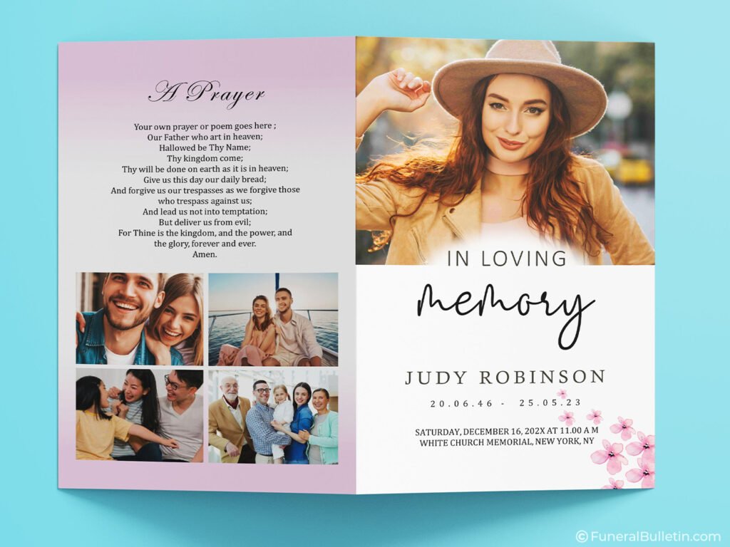 Elegant Funeral Card Template – Download Memorial Program
