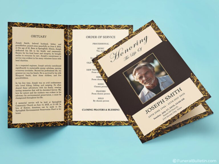 Printable Funeral Invite Template - Elegant DIY Funeral Plan