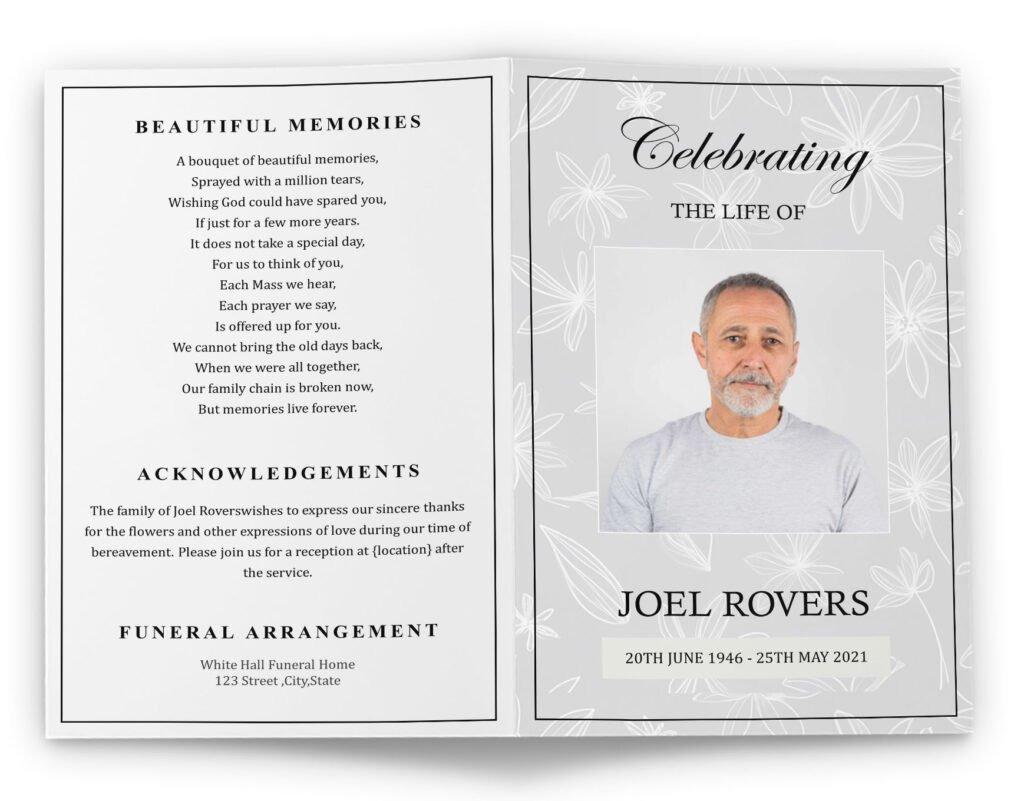 Funeral Announcement Sample Template – Printable Memorial