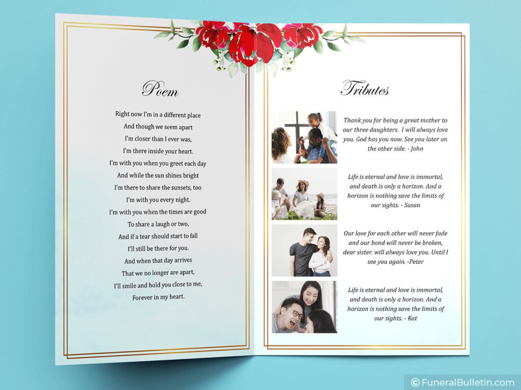 8 Page Funeral Program Template | DIY Memorial Service Booklet